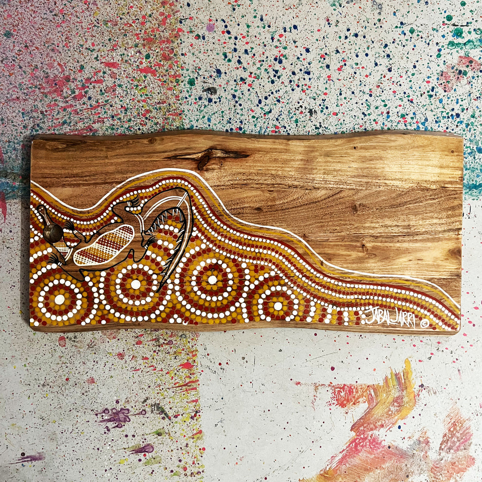 Fresh Water Croc Aboriginal Art Serving Platter | Aboriginal Dot Art ...